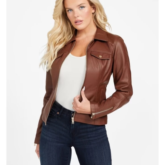 Guess | Jackets & Coats | Nwt Guess Faux Leather Jacket | Poshmark
